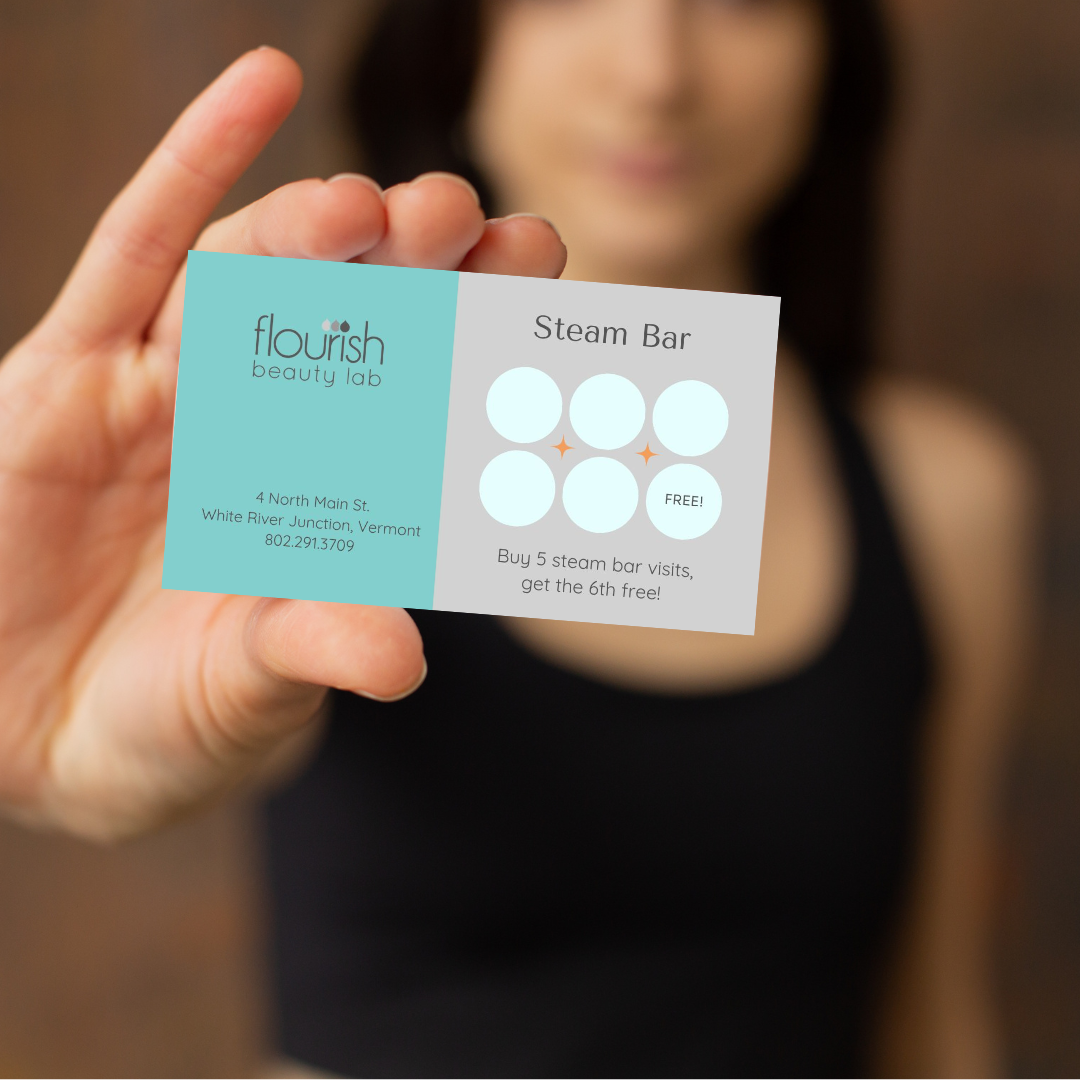 Steam Bar Experience 5 Visit Punch Card (6th Visit Free!) – flourish ...